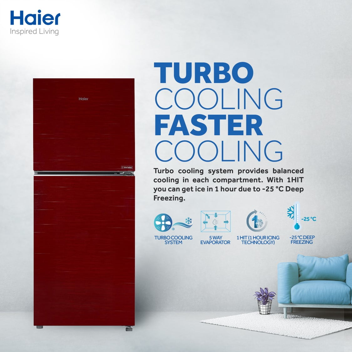 Haier Refrigerator Turbo Red comes within lowest price range